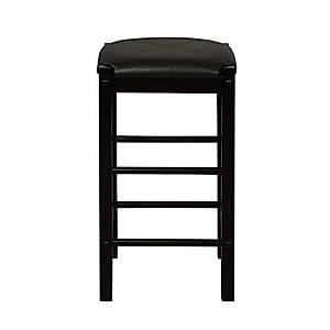 Space Saving Design, Black Finish, Faux Leather Seats, 36 Inch Counter Height Table