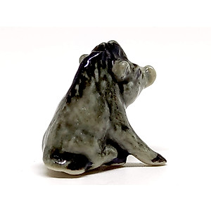 SSJSHOP Wild Boar Baby Pig Micro Tiny Dollhouse Figurines Ceramic Hand Painted Animals Collectible Small Gift Home Garden Decor (Wild Boar)