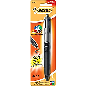 BIC 4-Color Grip Ball Pen, Assorted colors, 1ct (MMPGP1-Ast)
