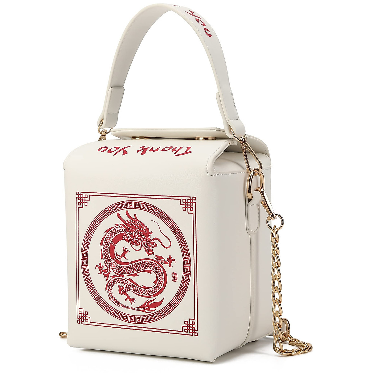 lola mae Chinese Takeout Box Crossbody Bag for Women Novelty to go Case Messenger Shoulder Purse Fun Naughty Handbag (N3329)