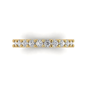 1.52 ct Brilliant Round Cut Clear Simulated Diamond 14k Yellow Gold Eternity Wedding Engagement Promise anniversary Band Sz 5