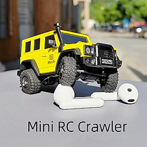 SoloGood LDARC RC Car X43 1:43 Scale RC Racing Car 1/43 4WD Mini Climbing Vehicle Car RTR 2.4G Mini RC Car for Adult RC Car hobbyist(Lemon Yellow)