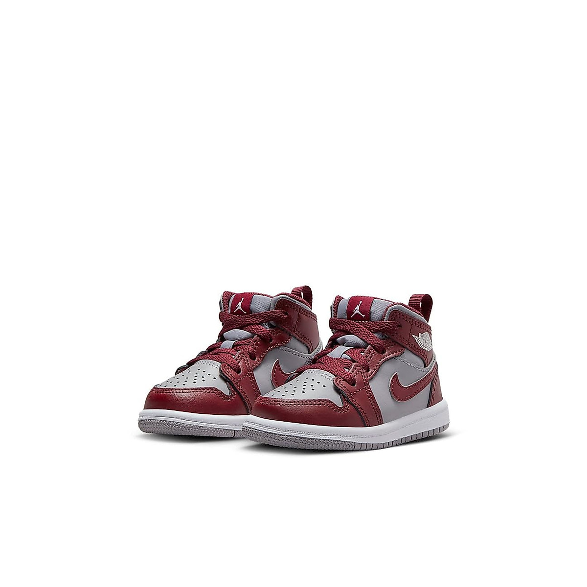 Jordan Toddler Air Jordan 1 Mid Retro Basketball Shoes Cherrywood Red Cement Grey White Sneakers (us_Footwear_Size_System, Toddler, Numeric, Medium, Numeric_10)