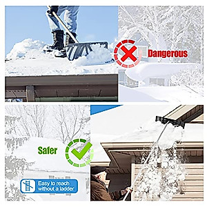 GYMAX Snow Roof Rake, 4.8-20FT Extendable Aluminum Snow Removal Tool with Anti-Slip Handle & 25” Wide Blade, Snow Rake for House Roof Leaves, Dribs
