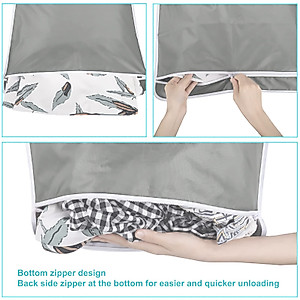 Over the Door Hanging Laundry Hamper, Laigoo Laundry Bag with 2 Hooks, Clothes Organizer Space-Saving Gray