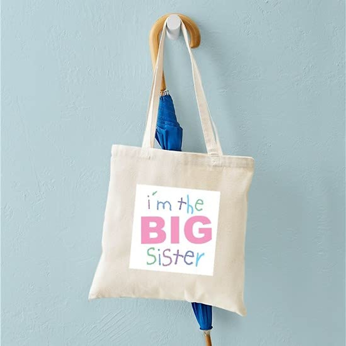 CafePress I'm The Big Sister Tote Bag Natural Canvas Tote Bag, Reusable Shopping Bag