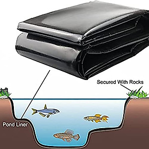 ESCOLL Underlay Pond Liner Cut 2x2m 2.5x2.5m 3x2m 5x5m 6x5m Garden Pond Film Weather Resistant HDPE Swimming Membrane for Fish Ponds, Streams, Fountains, Water Features, Waterfall