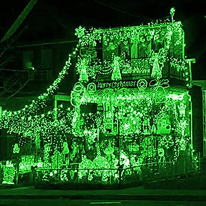 Uptotop Christmas 100 Count String Light, 20FT Plug in Waterproof String Light Decorations for St. Patrick's Day Party Carnival Supplies, Outdoor Yard Garden Decor (Green)