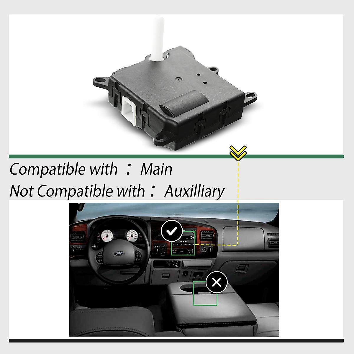 YHTAUTO HVAC Air Door Actuator Blend Door Levers - Fit Ford F-250 F-350 F-450 F-550 Super Duty 1999-2007, F-650 01-23/05-08, F-750 Windstar Excursion - Main Temperature 8 Pins Air Flap Actuator