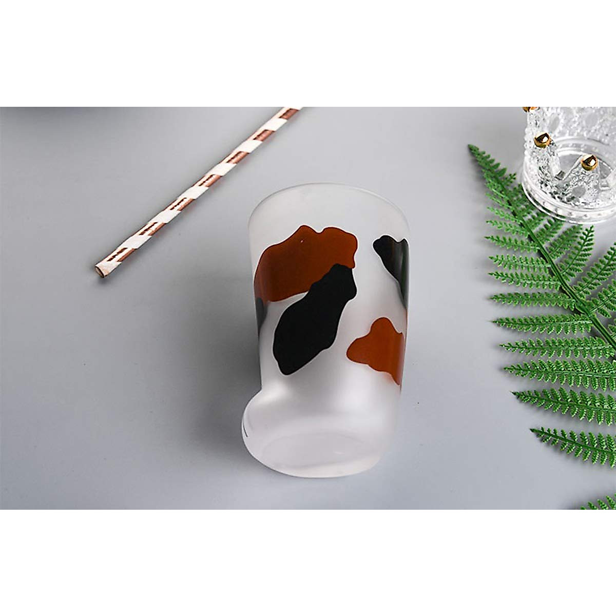 Hyzone Cat Claw Glass, Beer or Drink Cup, Milk, Juice, Frosting Process (Stripe)