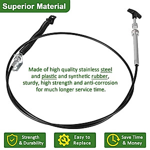 Snowblower Cable Replaces for John Deere AM132704 Snow Thrower, Tractors, Snow Blower GX, GT, LX, 100 Series 345 355 425 445 455 X565 X475 X720 Deflector Push Pull Spout Control Input Cable