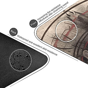 GOODOLD Satanic Circle Yoga Mat, 71 x 26 Inch Non-slip Yoga Mats Folding Travel Exercise Mat Indoor Outdoor Gym Pilates with Storage Bag for Women Men