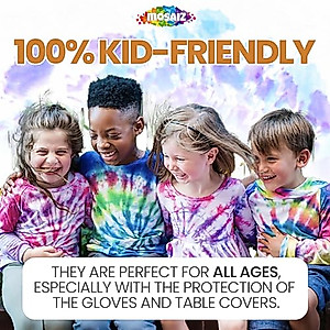 Mosaiz Tie Dye Kit, Tie Dye Party Kit for Adults and Large Groups, Permanent Fabric Dye Art Set, Spray Tie Dye for Creative Activities and DIY for Kids, Pre Filled, Non Toxic, Easy to Use, No Mess