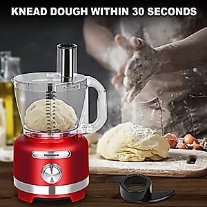 Homtone Professional Food Processors Food Chopper, 600W with 16 Cup Processor Bowl, 4 Blades, Food Chute and Pusher for Shredding, Pureeing Vegetables, Meat, Grains, Nuts