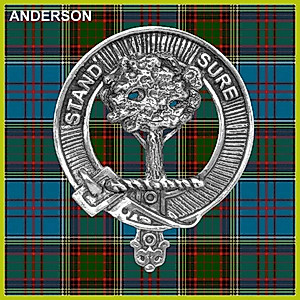 Anderson 5 oz Round Clan Crest Scottish Badge Flask