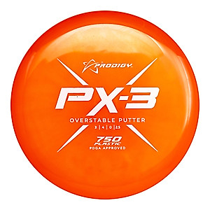 Prodigy Disc 750 PX-3 | Stable Disc Golf Putter & Approach Disc | Extremely Durable 750 Plastic | Great for Driving & Approach Shots | Beaded for Added Stability | Colors May Vary (170-174g)