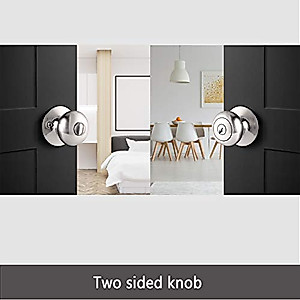 Probrico Entry Door Knob, Entrance Door Knobs Door Lock Set (1 Pack) (Keyed Alike, Combo Pack),Stainless Steel Door Handle for Interior/Exterior/Office/Front Door Use,Satin Nickel Finish