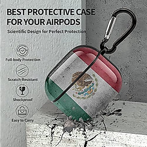 YouTary Compatible with Airpods 3 Case Cover 2021 with Keychain Mexico Flag Pattern Pattern, Apple AirPod Headphone Cover Unisex Shockproof Protective Wireless Charging