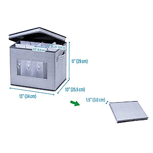 VENO Champagne Flutes Storage Box With Lid and Handles for Stemware Storage, Transport, Moving and Protection, Cardboard Dividers Included for 12 Glasswares