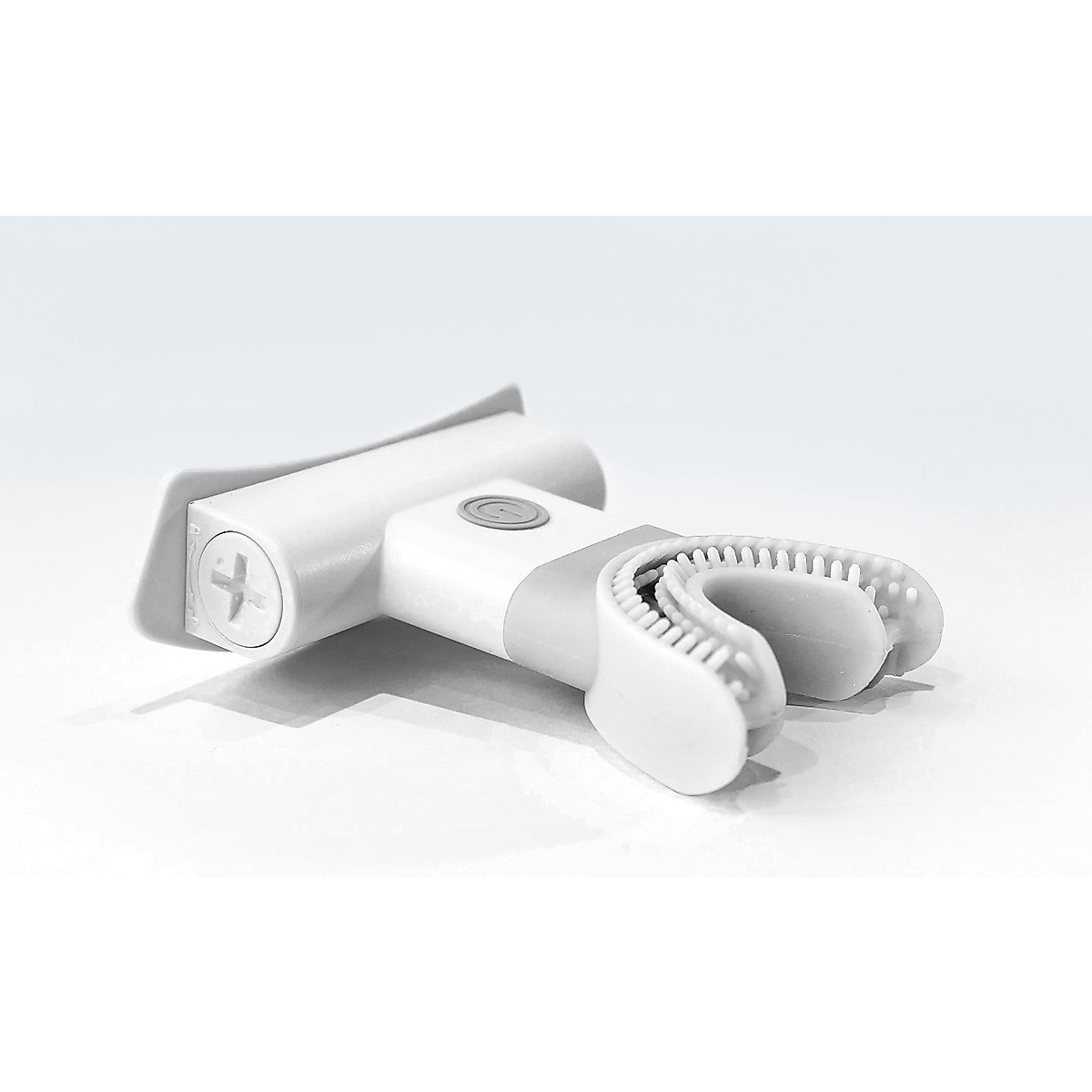 Calvin & Greenway uFunbrush Sonic Toothbrush for Kids - Kit Includes White U-Shaped Brush, Tooth Foam, Cool Stickers, Base & Battery - Size 2 for Ages 6-8