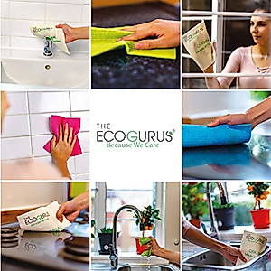 The EcoGurus {Improved} Swedish Dishcloths for Kitchen, Original Made in Sweden (10x Assorted) Multi-Surface Swedish Dish Cloths, Cellulose & Cotton Swedish Dishtowels, No Odor