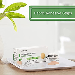 McKesson Adhesive Bandages, Sterile, Fabric Oval, 1 in x 1 1/4 in, 100 Count, 1 Pack