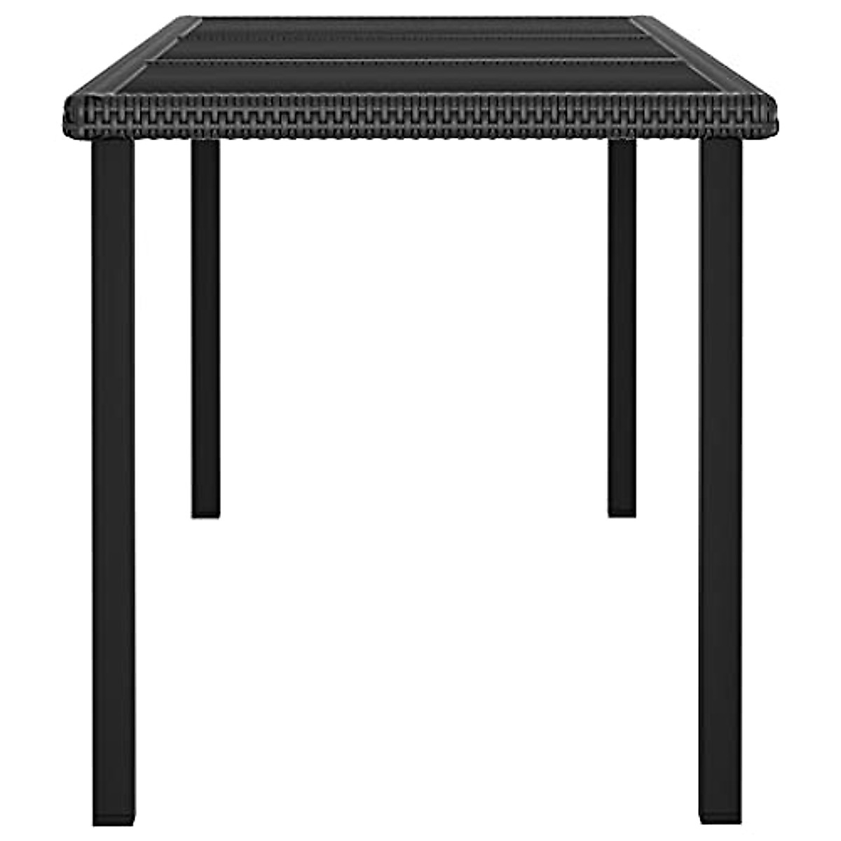 YUHI-HQYD 7 Piece Patio Dining Set,Balcony Bar,Party Furniture,Comfortable Casual Furniture,Suitable for Balcony, Deck, Backyard, Patio, Garden, Poolside, etc. Poly Rattan Black