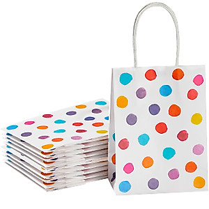 SUNCOLOR 25 Pieces 6" Mini Goodie Bags Small Gift Bags with Handle for Party Favor Bags (Polka Dot)