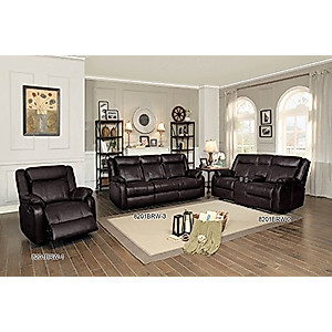 Homelegance Jude 82" Manual Leather Gel Reclining Sofa, Brown