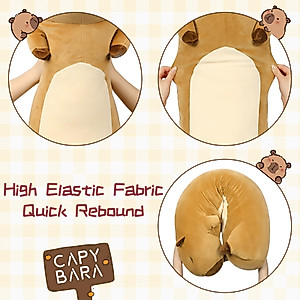 Tezituor Long Capybara Plush Body Pillow, 39.5” Cute Capybara Stuffed Animal Soft Sleeping Throw Pillow Plush Toy Pillow Birthday Christmas for Kids Girlfriends