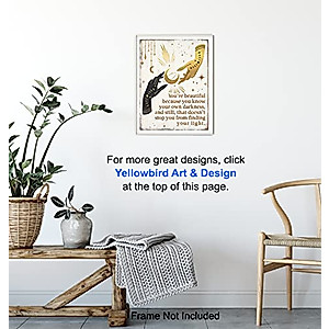 Boho Witchcraft Wall Art - Gothic Witchy Room Decor - Inspirational Positive Quotes for Women - Encouraging Gifts - Shabby chic Celestial Wicca Wiccan Witch Motivational poster - Pagan Supplies