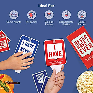 Never Have I Ever Card Game Paddles, Maximize The Fun of Playing Cards, 10 Physical I Have and I Have Never Paddles, Portable Adult Games for Game Nights, Vacations, Family Gatherings, Ages 17+