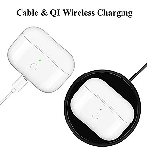 Charging Case Replacement Compatible for AirPod Pro, Wireless Charger Case with Bluetooth Pairing Sync Button, No Earbuds, White