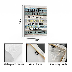 PHAMTE A Corgi’s House Rules Wall Art, Funny Corgi Dog Quote Print Framed Canvas Painting Artwork Home Bedroom Living Room Girls Room Decor（11x14 Inch）