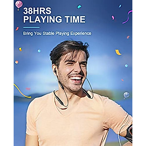 Tecno B1 Bluetooth Headphones, Bluetooth Earbuds Wireless with 38Hrs Playtime, Wireless Bluetooth Headphones for Sports, Sweatproof & IPX5 Waterproof Wireless Headphones（Black）