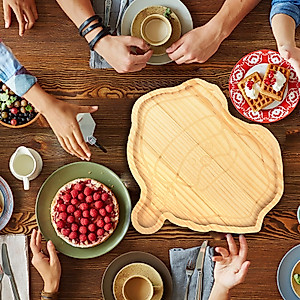 Tkifoda Wooden Charcuterie Board, Christmas Serving Tray, Santa Claus Style, Solid Wood Construction