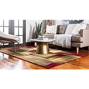 Unique Loom Barista Collection Area Rug - Timor (9' x 12' Rectangle, Multi/ Red)