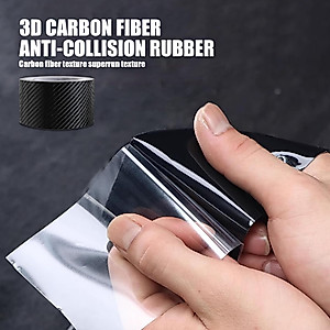 GKmow 1 PC Car 3D Carbon Fiber Sticker, 1.96In x 32.8Ft Self-Adhesive Multi-Purpose Decorative Car Sticker, Personalized and Creative PVC Decorative Accessories, Suitable for Most Models (Black)