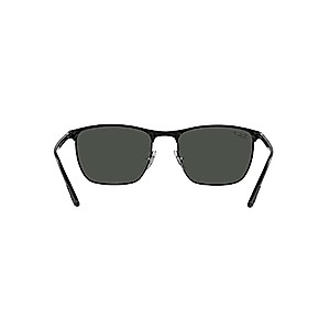 Ray-Ban RB3686 Square Sunglasses, Matte Black On Black/Polarized Dark Grey, 57 mm