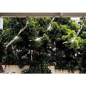 Bird Deterrent Scare Tape​ Reflective Repellent 50 feet Long - Holographic pest Control Products Mylar roll Effective for Pigeon,Grackle,Woodpecker,Goose,Duck,Crow,2 inch x 200 feet(Pack 4 x 50 feet)