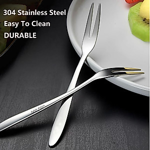 5 Pcs Escargot Forks, Stainless Steel Crab Forks, Small Fruit Fork, Mini Dessert Forks for Appetizer Cake Cocktail Salad, Asanta Metal Small Tasting Pastry Forks for Party Travel, Mirror Polished