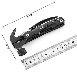 Mini Multitool Hammer,12 in 1 Camping Survival Gear Handy Gifts for Dad, Unique Birthday Gift Ideas for Men Father Him, Cool Gadget Present Stocking Stuffer for Men