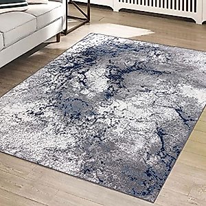 LUXE WEAVERS Cambridge Collection Abstract Area Rug 1685 Blue 8x10
