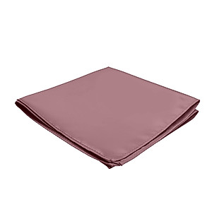 Jacob Alexander Solid Color Men's Slim Tie and Hanky Set - Dusty Rose