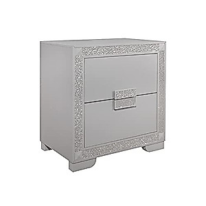 Global Furniture USA Chalice Nightstand, Silver