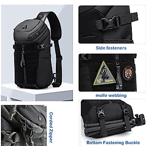 OZUKO Tactical Sling Bag Waterproof and Lightweight, Crossbody Shoulder and Chest Bag for Ipad pro 12.9 inch,Perfect for Outdoor Hiking Travel Camping Cycling