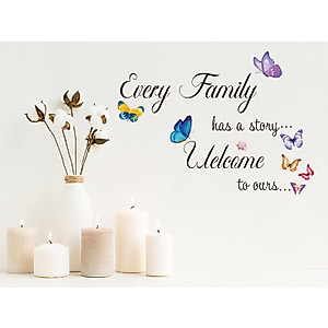 Summerjokes Every Family Has A Story Welcome to Ours. Funny Wall Sticker Decal Vinyl Sticker, Family Living Room Kitchen Dining Room Bedroom Couple Romantic Family Love Marriage Art Wall Decoration