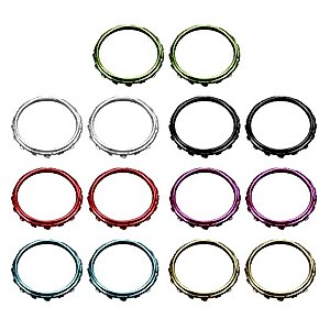 2 Pcs Chrome Plating Accent Rings for PS5 Controller Accessories (red)