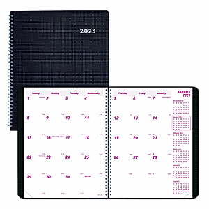 Brownline 2023 DuraFlex Monthly Planner, 14 Months, December 2022 to January 2024, Twin-Wire Binding, 11" x 8.5", Black (CB1262V.BLK-23)