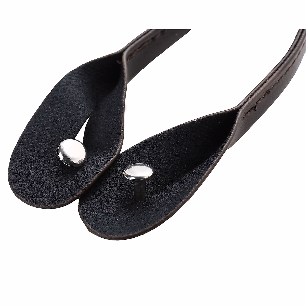 AWAYTR Mens Brown Button End Suspenders - Adjustable Elastic Y Shape Tuxedo Suspender (Khaki)